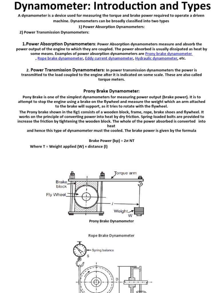 Dynamometer and Brakes | PDF | Brake | Machines