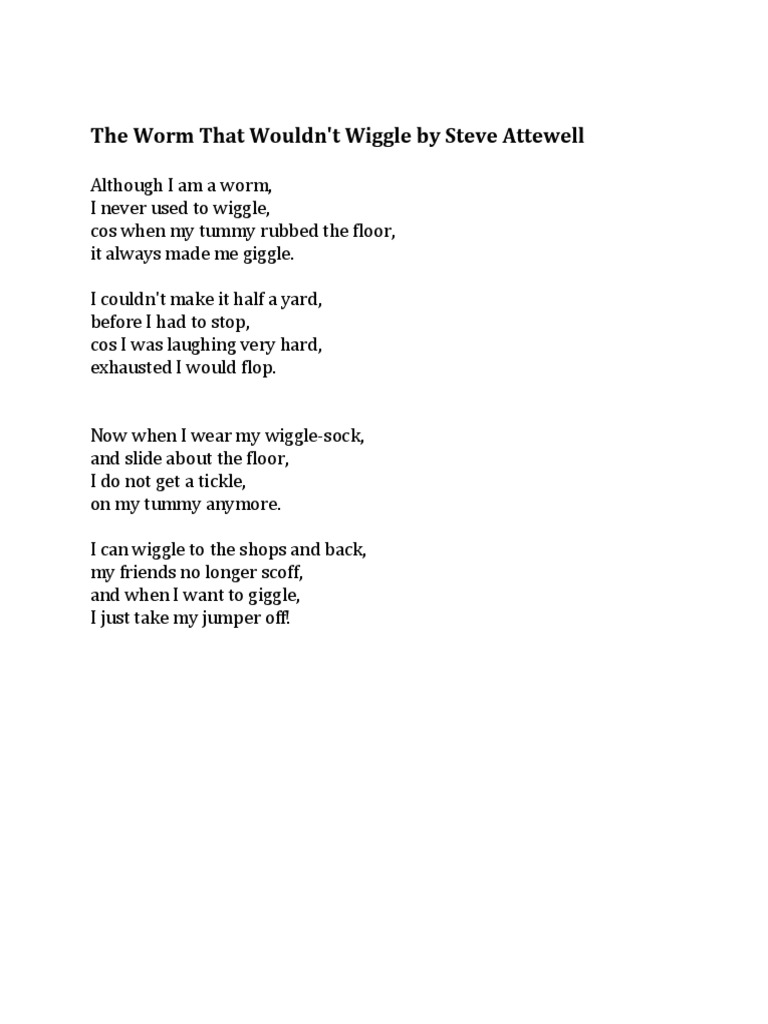 POEM - The Worm That Wouldn't Wiggle | PDF