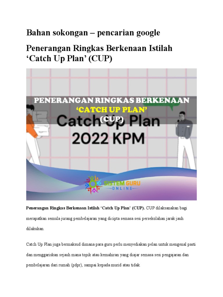 Penerangan Ringkas Berkenaan Istilah Catch Up Plan | PDF