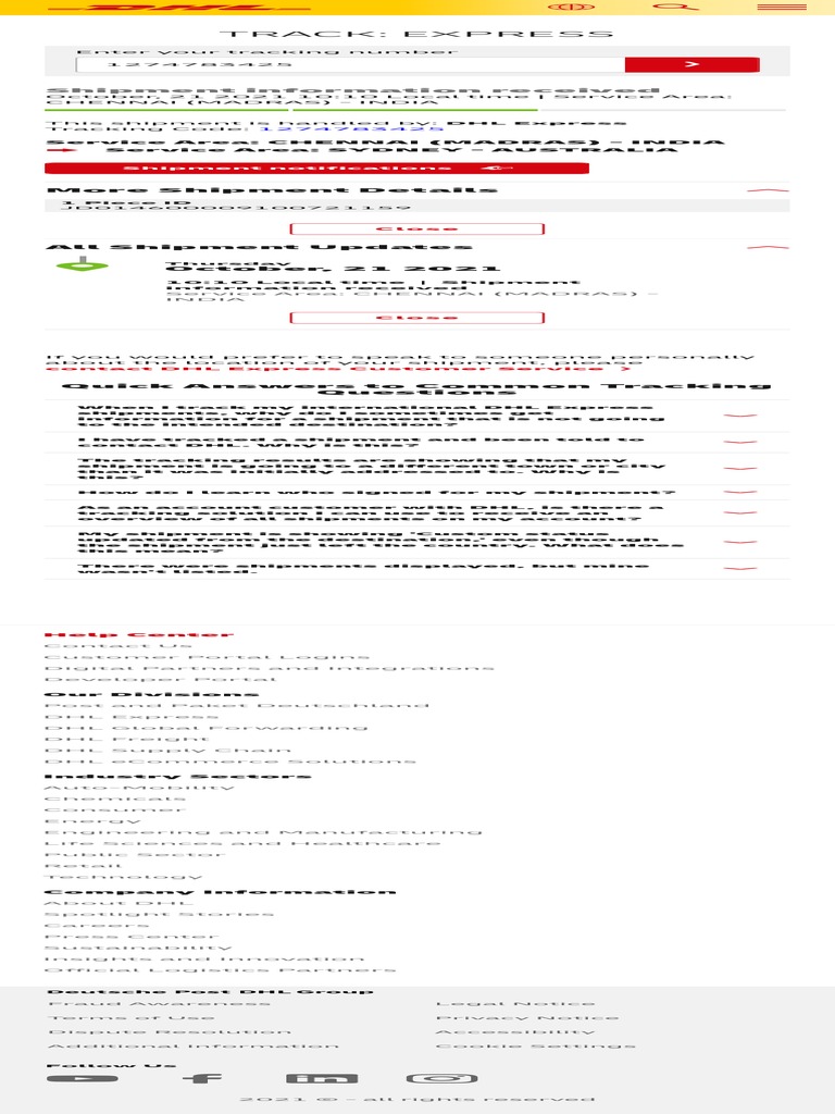 Track & Trace Express DHL Kuwait | PDF | Business | Economies