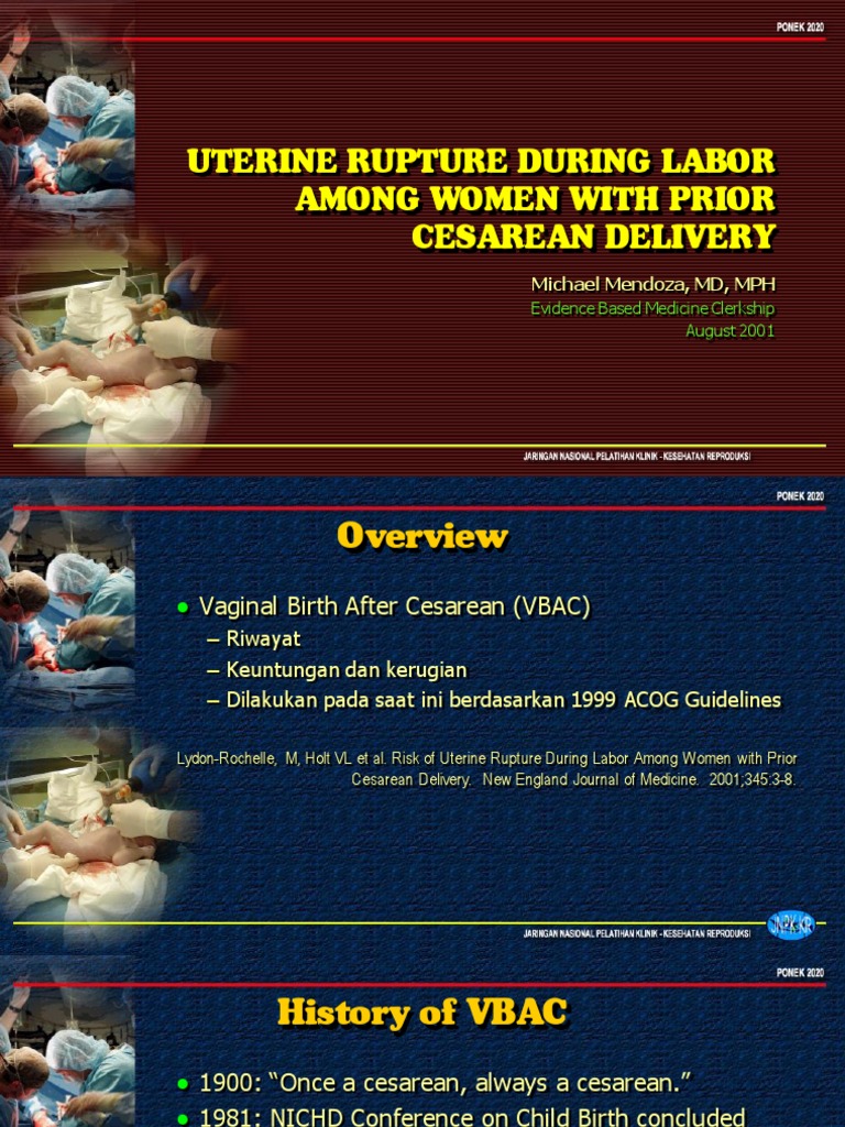 18B# Vaginal Birth After Cesarean Section PONEK 2020 | PDF | Childbirth | Caesarean Section