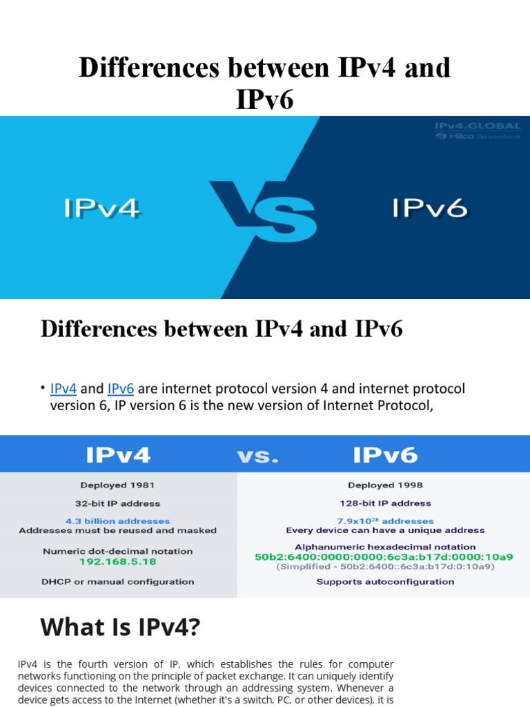 Differences Between IPv4 and IPv6 | PDF | Ip Address | I Pv6
