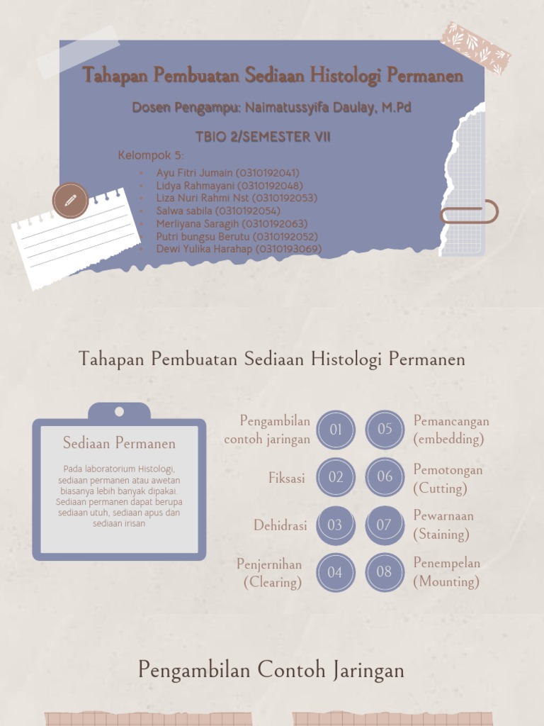 KEL 5 - MIKROTEKNIK - PPT Tahapan Sediaan Permanen | PDF
