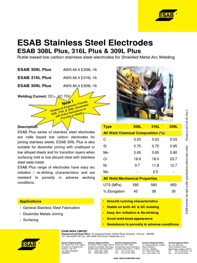 ESAB Stainless Steel Electrodes Overview | PDF | Construction | Welding