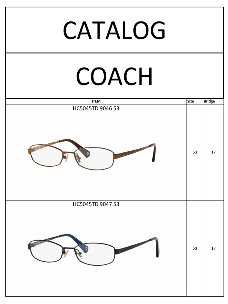 Catalog of Coaches with Item Numbers, Sizes, and Bridge Measurements ...