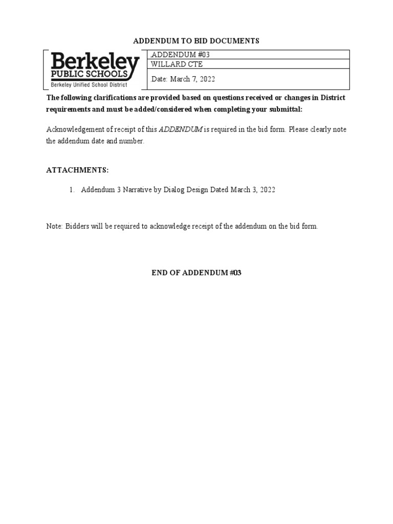 06 Willard CTE Addendum 3 | PDF | Economic Sectors | Mechanical Engineering