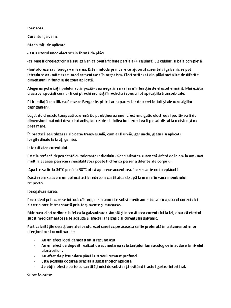 Curentul Galvanic | PDF