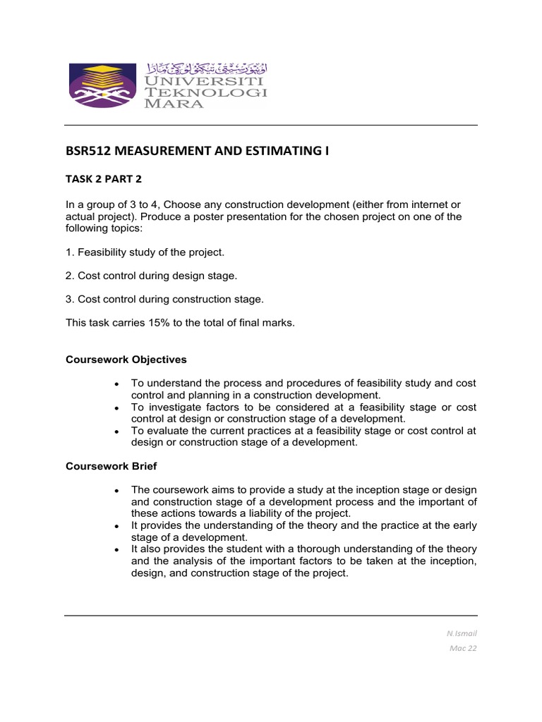 Microsoft Word TASK 2 PART 2 BSR512 MEASUREMENT AND ESTIMATING I | PDF