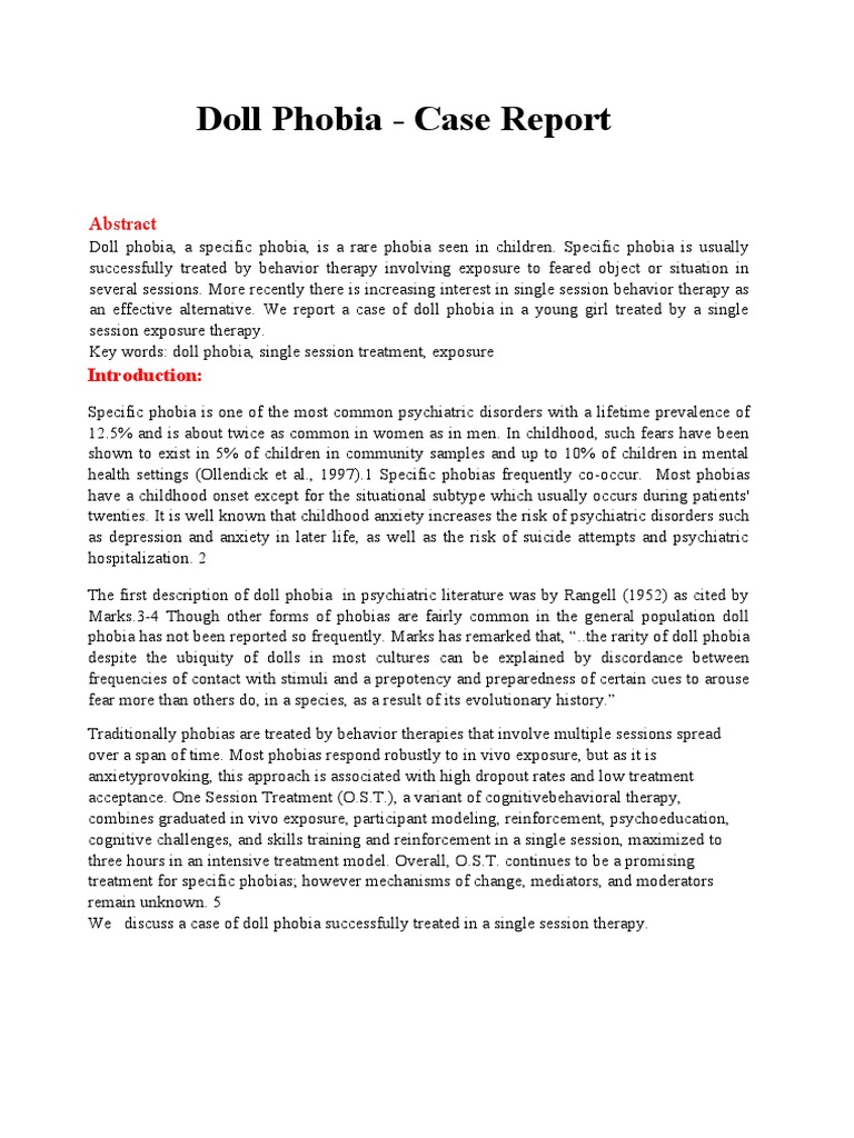 Case Profile | PDF | Phobia | Behaviour Therapy