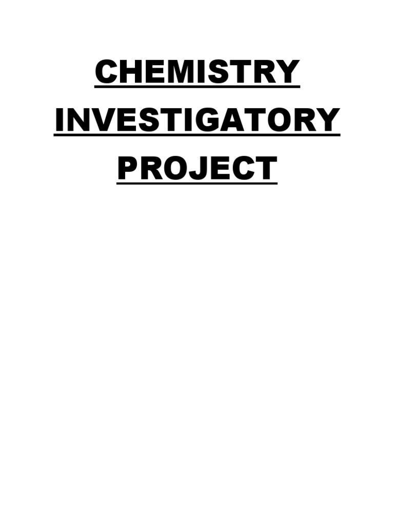 Chemistry Investigatory Project | PDF | Precipitation (Chemistry) | Fruit