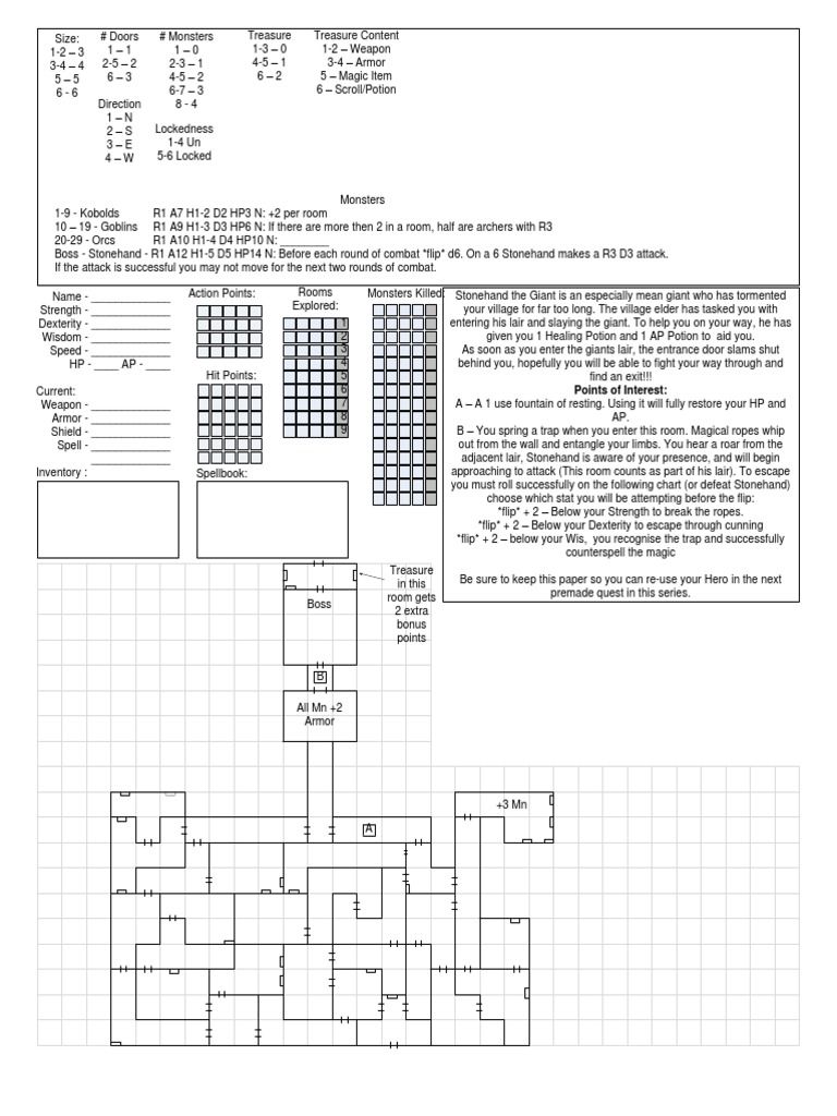 1 - Stonehands Dungeon V1 | PDF
