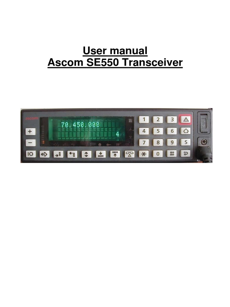 Ascom Mk3 Manual | PDF | Radio | Information And Communications Technology