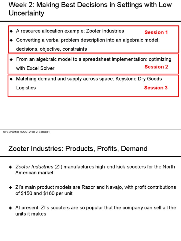 WBS-2-Operations Analytics-W2S1-How-to-Build-and-Optimization-Model | PDF | Loss Function ...