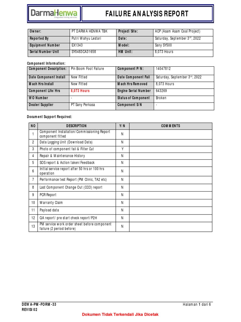 Failure Analysis Report - EX1343 Pin Boom Foot Failure | PDF | Fatigue ...