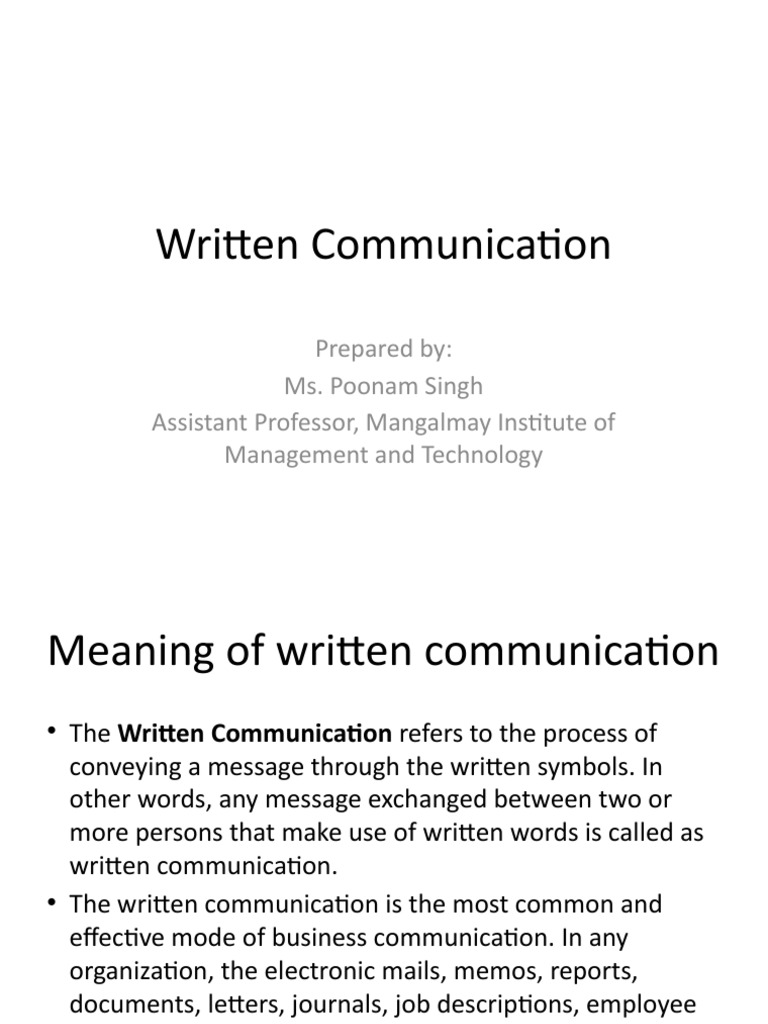 Written Communication | PDF | Communication | Information