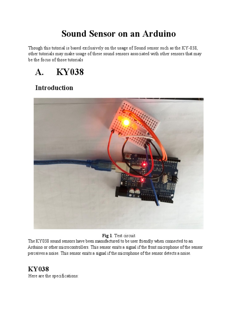 Introduction Of Sound Sensor Ky038 On An Arduino Pdf Sensor Microphone