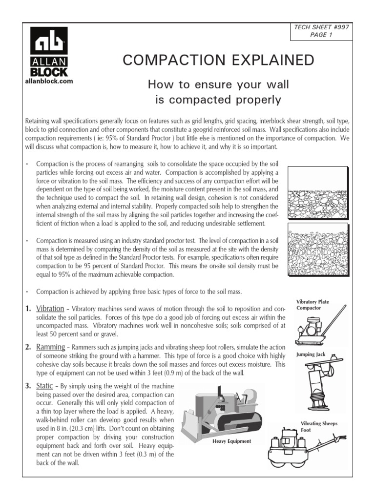 Compaction Explained For Retaining Walls | PDF | Soil | Natural Materials