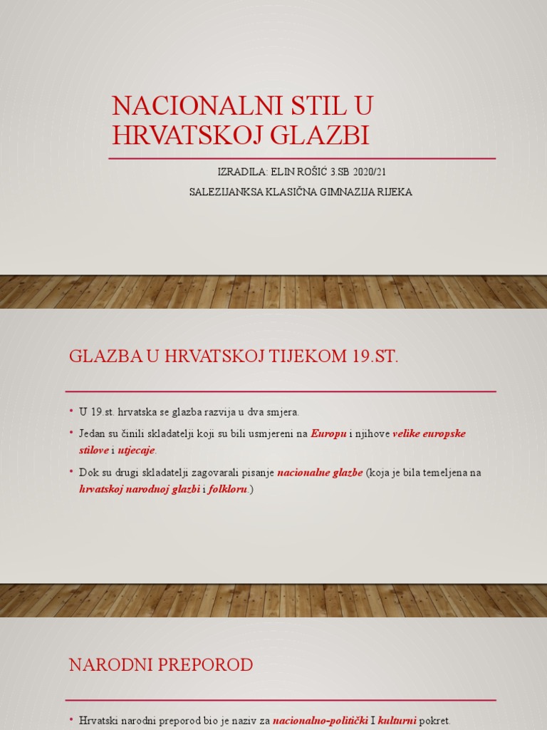 Nacionalni Stil U Hrvatskoj Glazbi | PDF