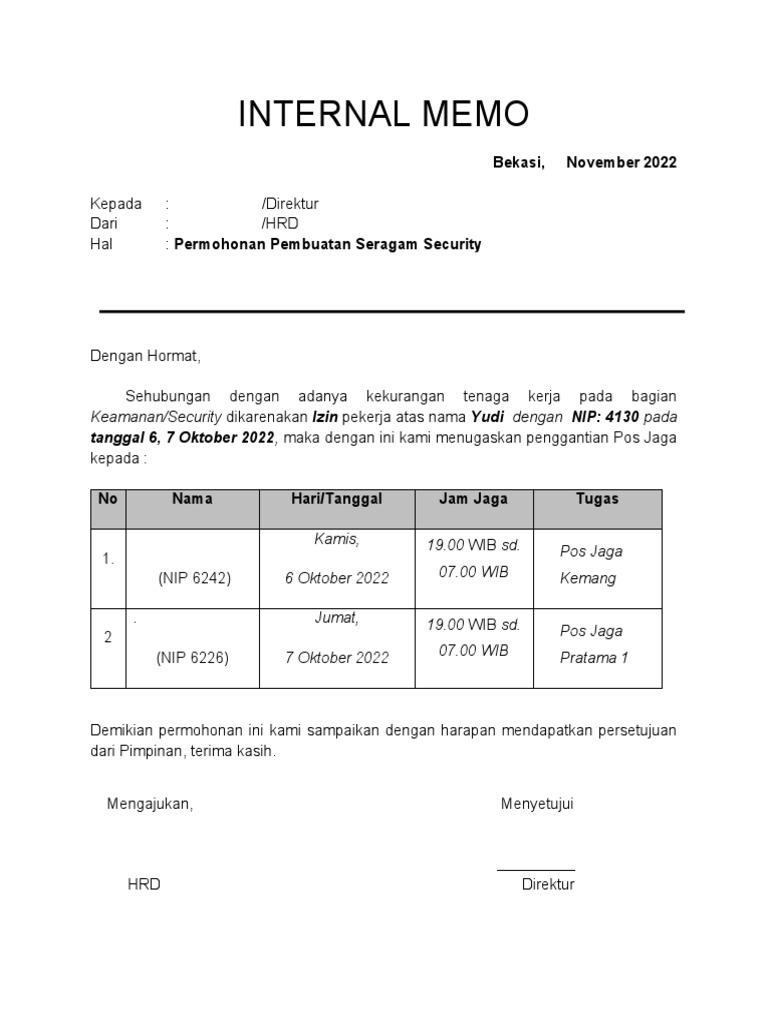 Internal Memo 3 | PDF