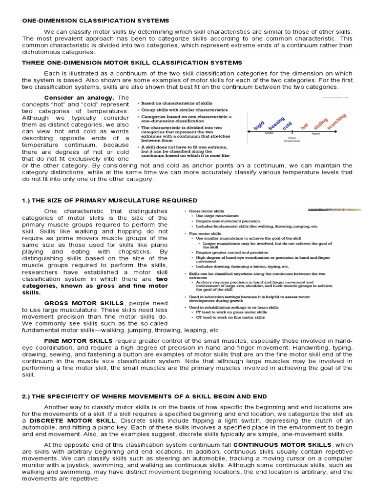 Motor Skills Classification Systems | PDF | Skeletal Muscle | Cognitive ...
