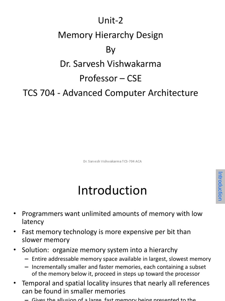 UNIT-2 (Memory Hierarchy Design) | Download Free PDF | Cpu Cache | Cache (Computing)