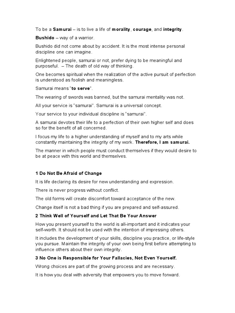 The Way of The Modern Warrior | PDF | Samurai | Bushido