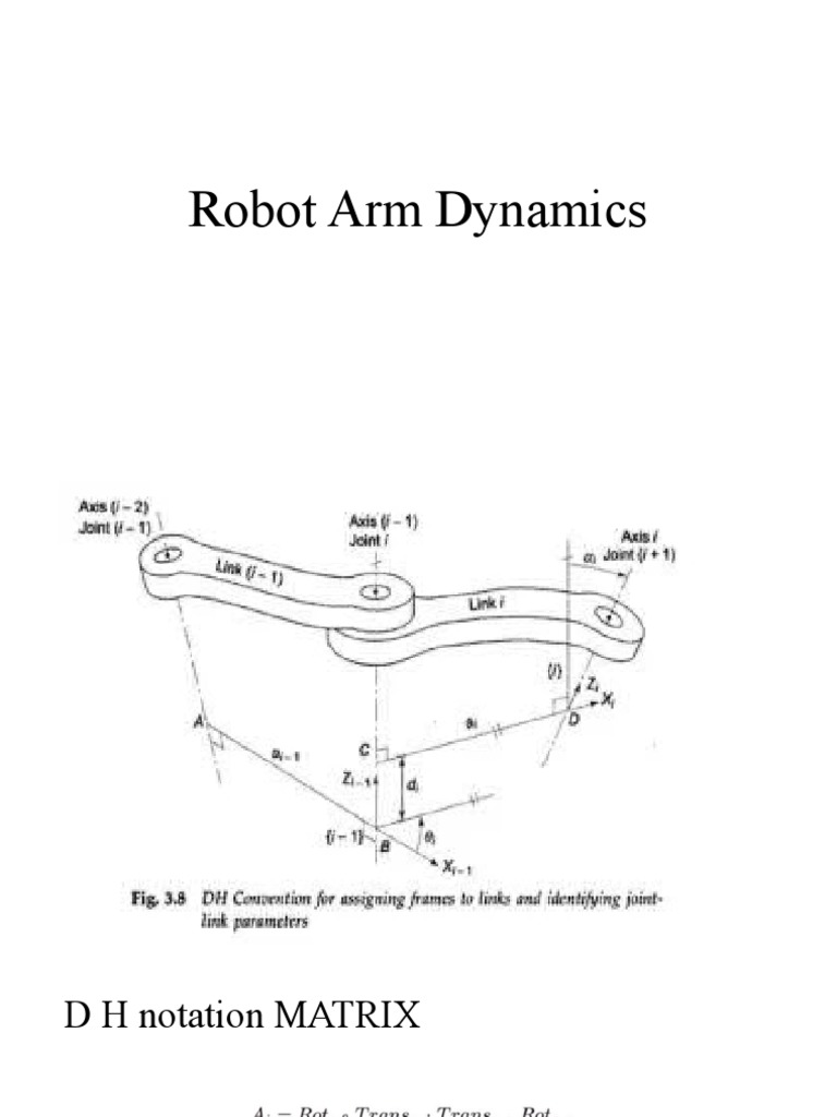 Robot Arm KINEMATICs and Dynamics | PDF | Kinematics | Equations Of Motion