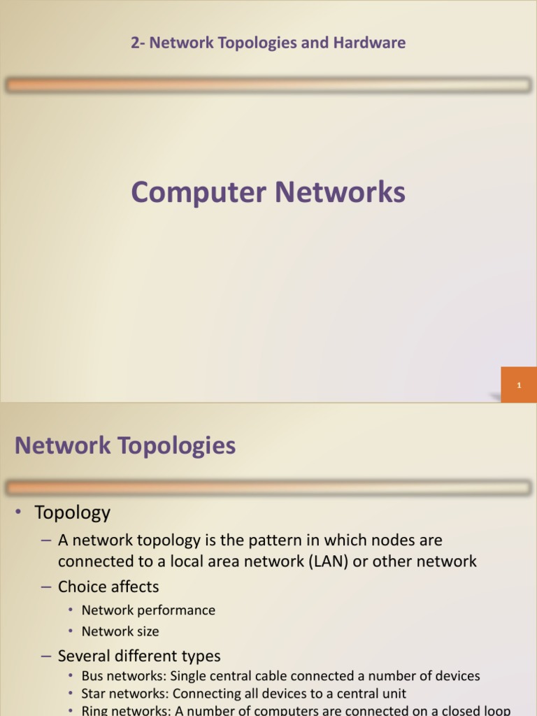 Network Topologies & Hardware Guide | PDF | Network Topology | Computer ...