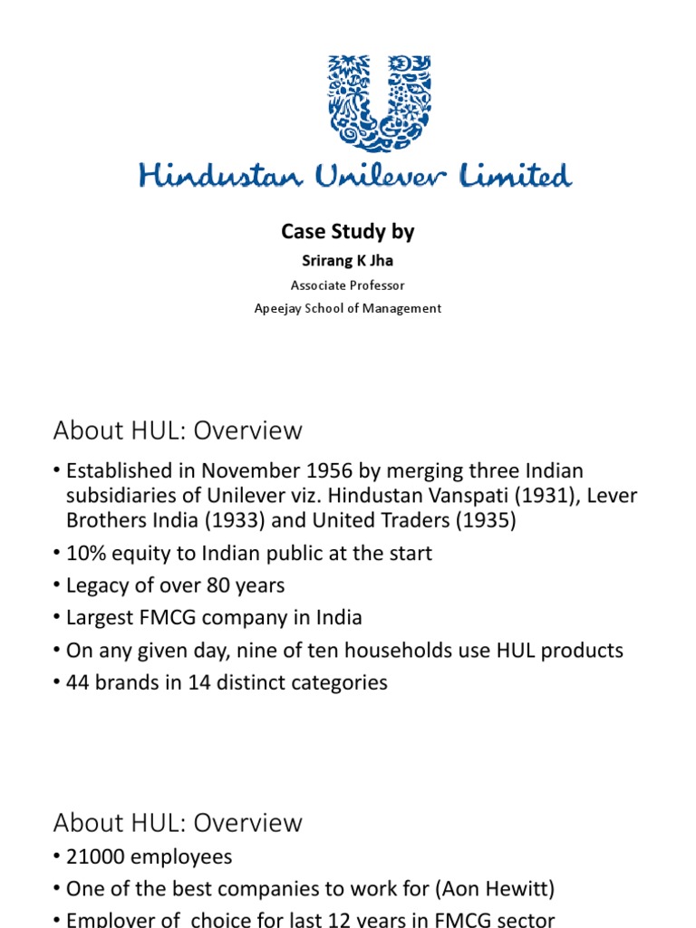 HUL Case Study | Download Free PDF | Brand | Corporate Social Responsibility