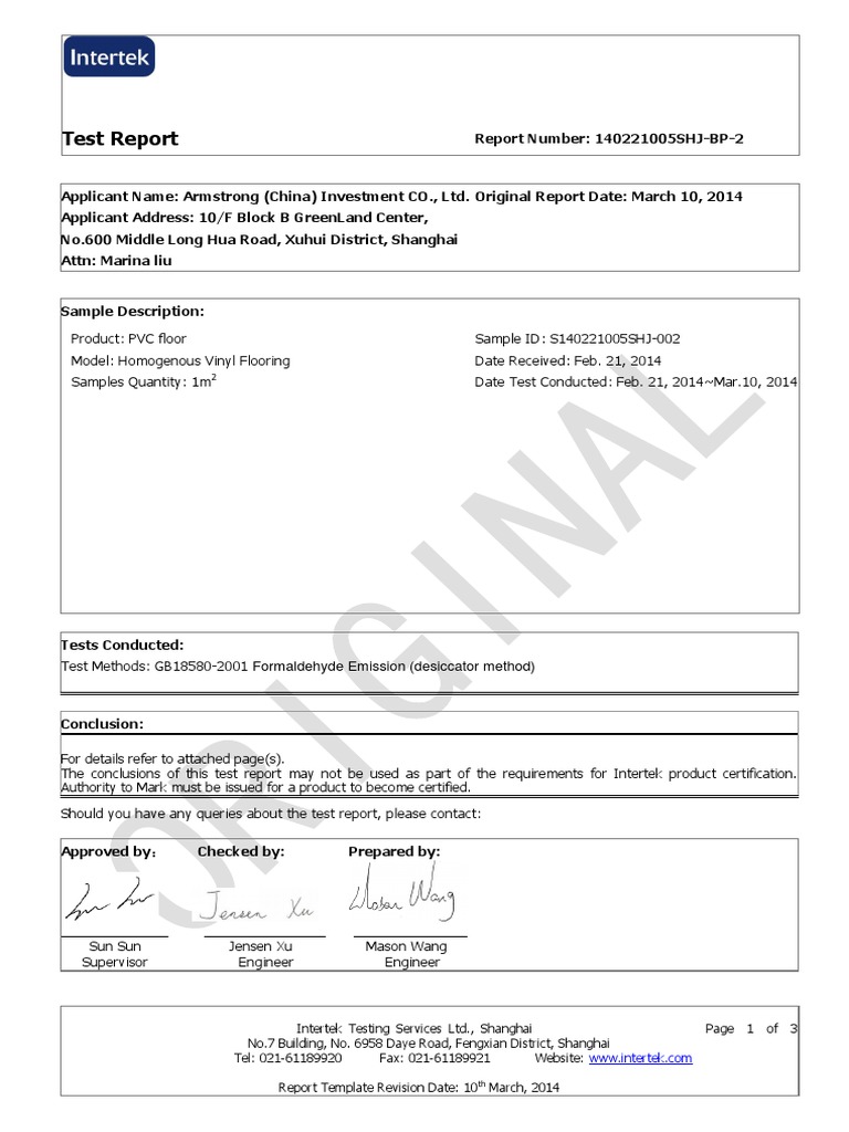 Formaldehyde Emission Test (GB18580-2001) | PDF | Contractual Term ...