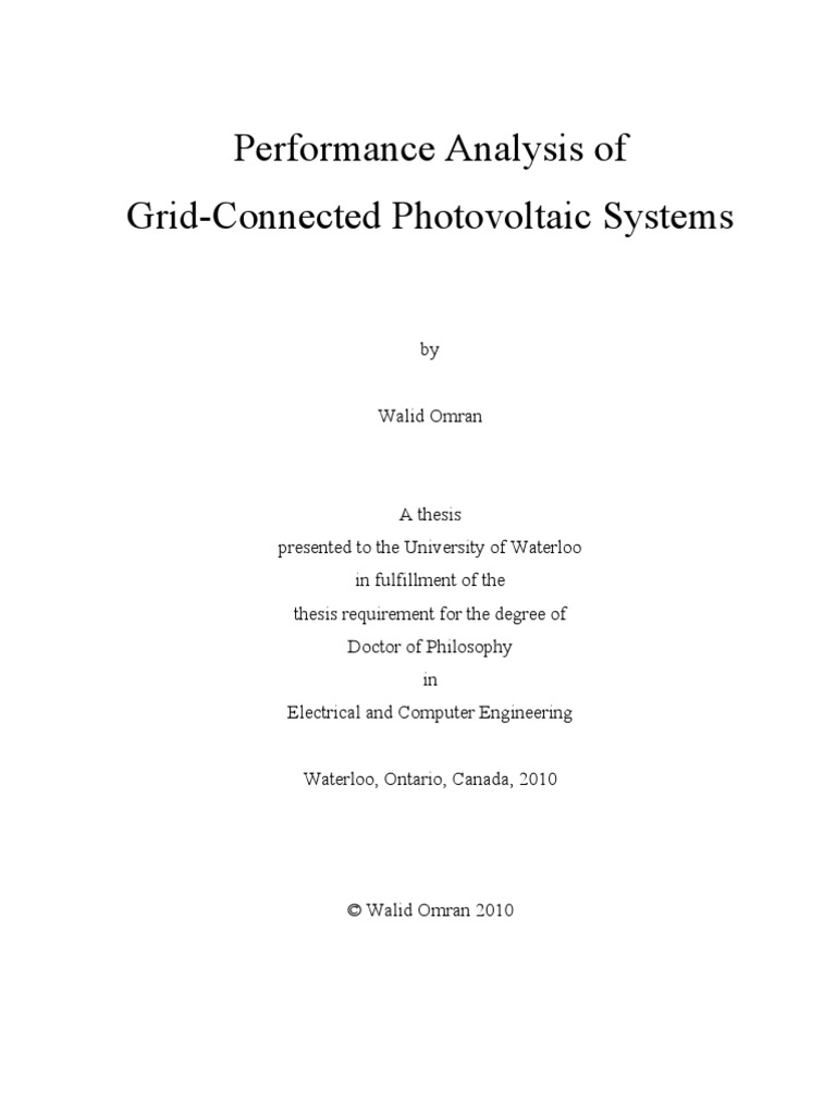 Omran Walid | PDF | Photovoltaic System | Photovoltaics