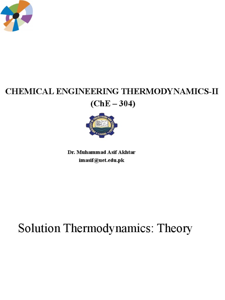 Solution Thermodynamics 2020 | PDF | Chemical Equilibrium | Physical ...