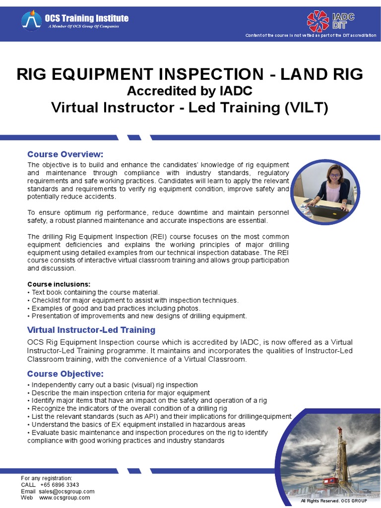 Rig Inspection Online Brochure 4 Days Land Rig REv 06 | PDF | Drilling ...
