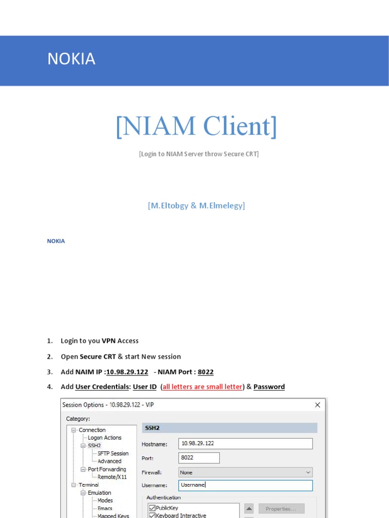 NIAM - Client SCRT | PDF