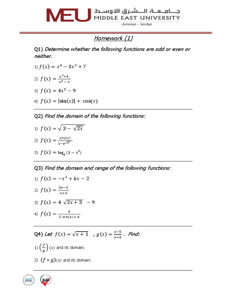 Functions: Odd/Even, Domain, Inverse | PDF