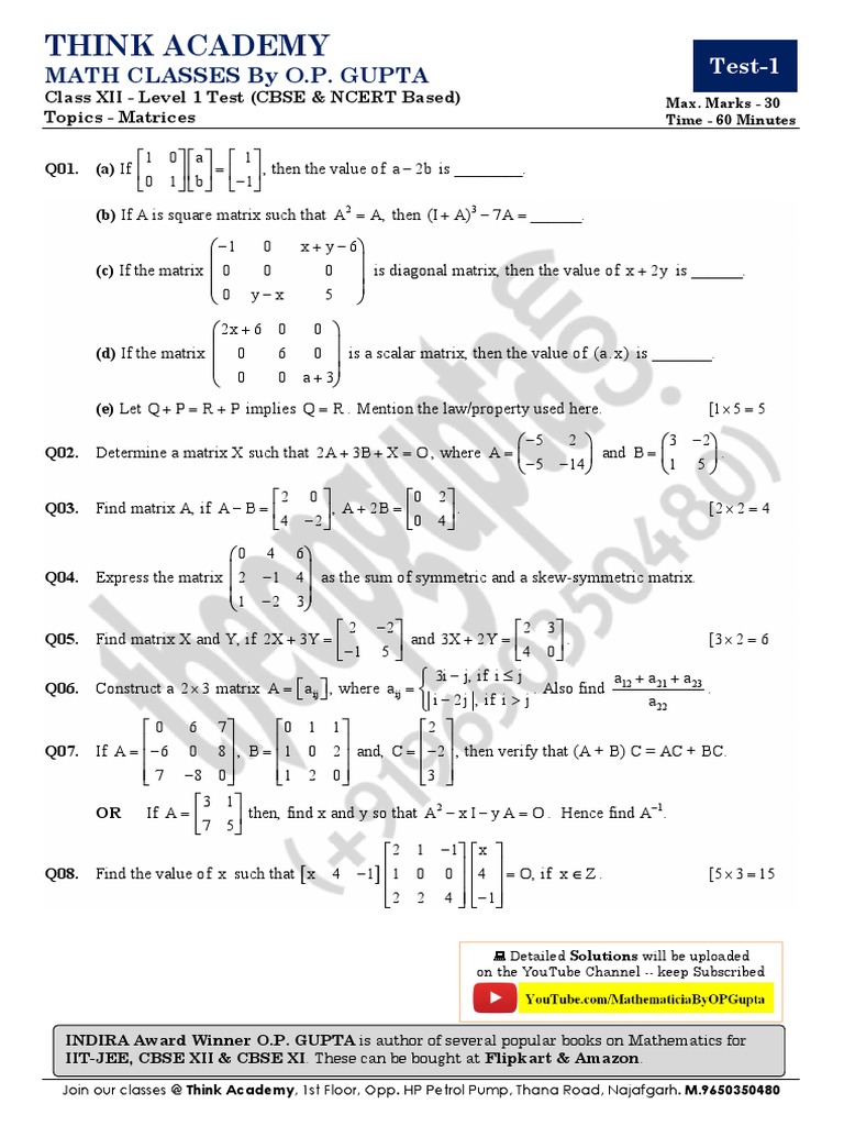T1 Matrices | PDF | Matrix (Mathematics) | Mathematical Analysis T1 Matrices | PDF | Matrix (Mathematics) | Mathematical Analysis