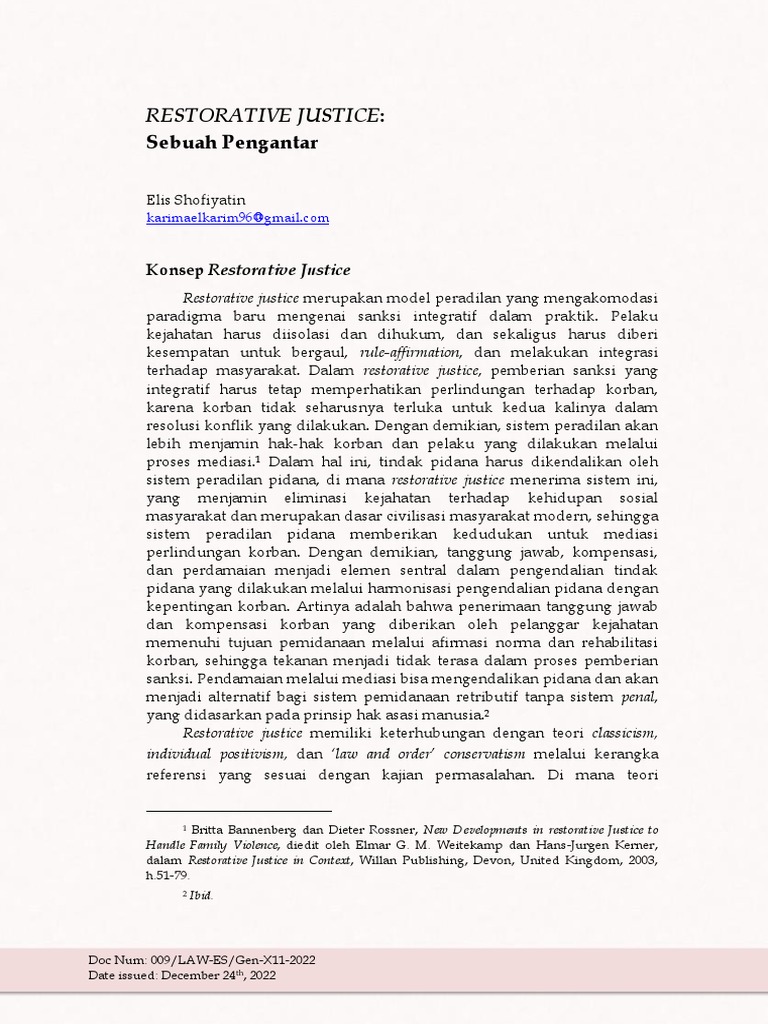 Restorative Justice | PDF