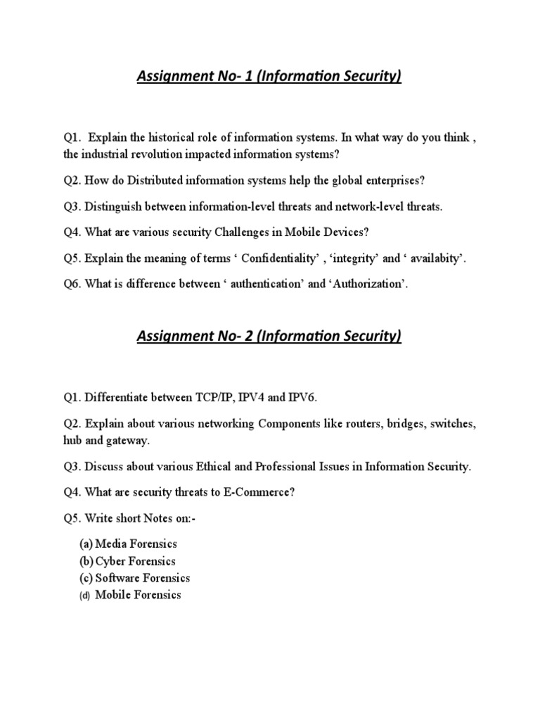 Information Security Assignments | PDF