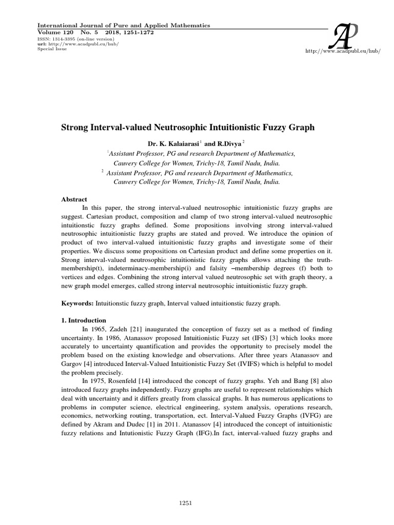 Strong Interval-Valued Neutrosophic Intuitionistic Fuzzy Graph | PDF | Theoretical Computer ...