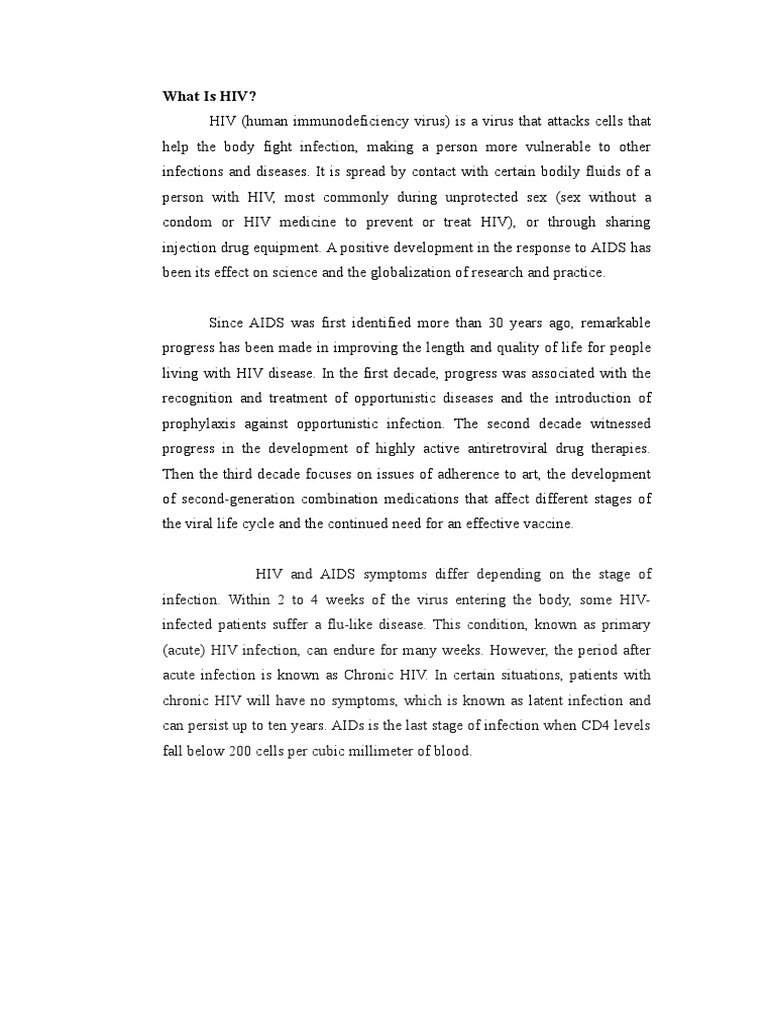 Final HIV Written Report | PDF | Hiv/Aids | Management Of Hiv/Aids