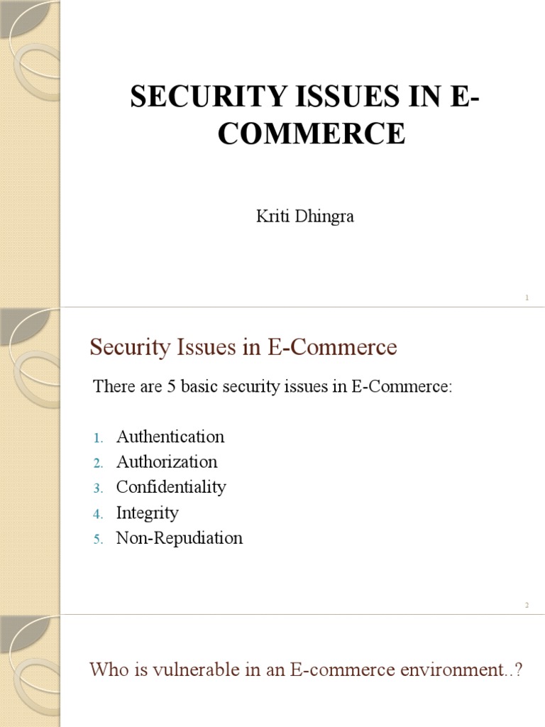 Security Issues in E-Commerce | PDF