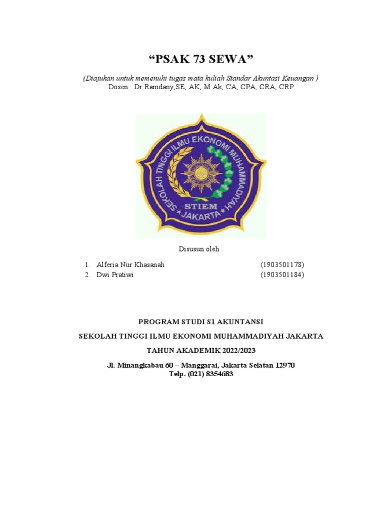 Klasifikasi dan Dampak PSAK 73 Sewa | PDF