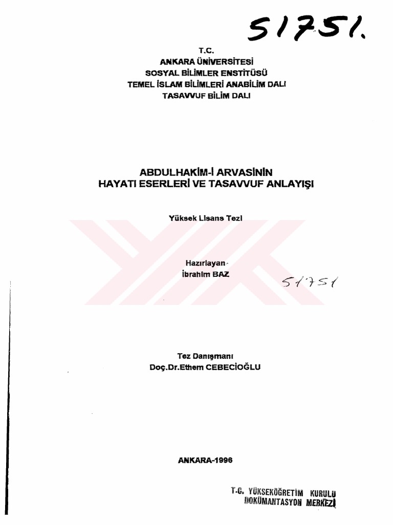 Abdulhakim Arvasi'Nin Hayatı, Eserleri Ve Tasavvuf Anlayışı | PDF