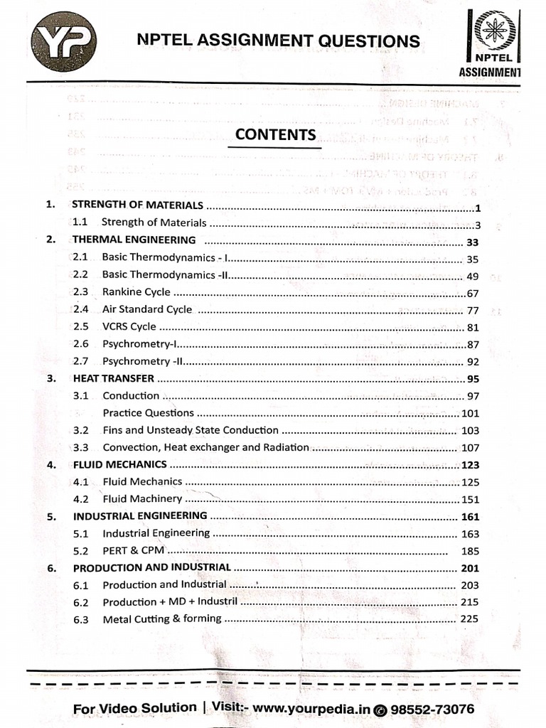 Nptel Contents | PDF