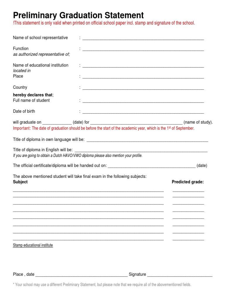 Preliminary Graduation Statement2019 | PDF | Qualifications ...
