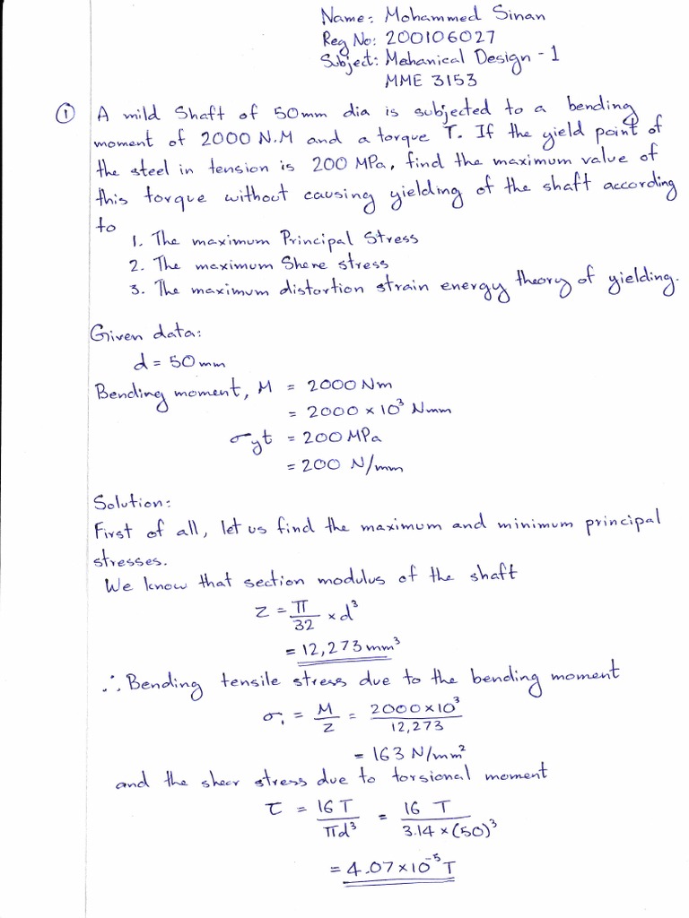 MD 1 Assignment | PDF