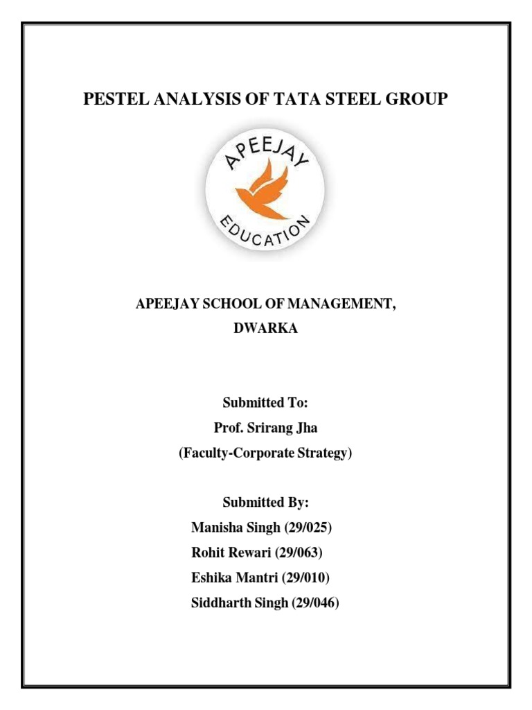 Pestel Analysis of Tata Steel | PDF | Infrastructure | Steel
