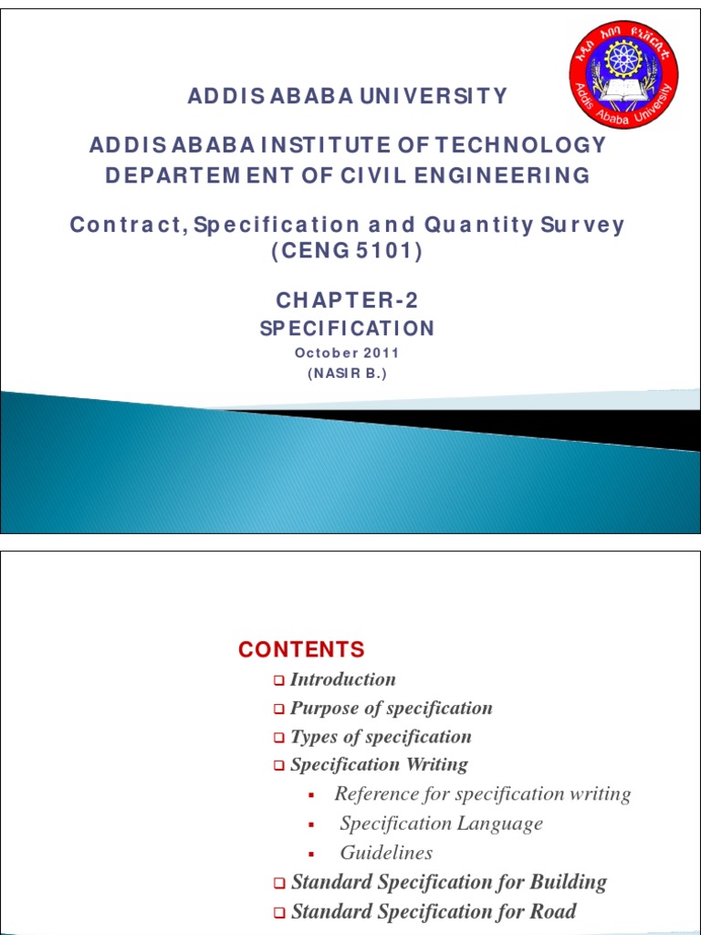 Chapter-3 Specification | PDF | Specification (Technical Standard) | Employment