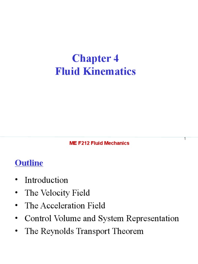 Chapter 4 | PDF | Fluid Dynamics | Continuum Mechanics