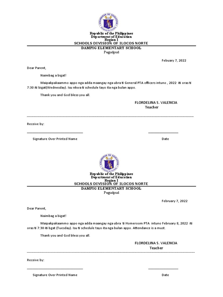 PTA Meeting Announcement for Dampig Elementary School | PDF